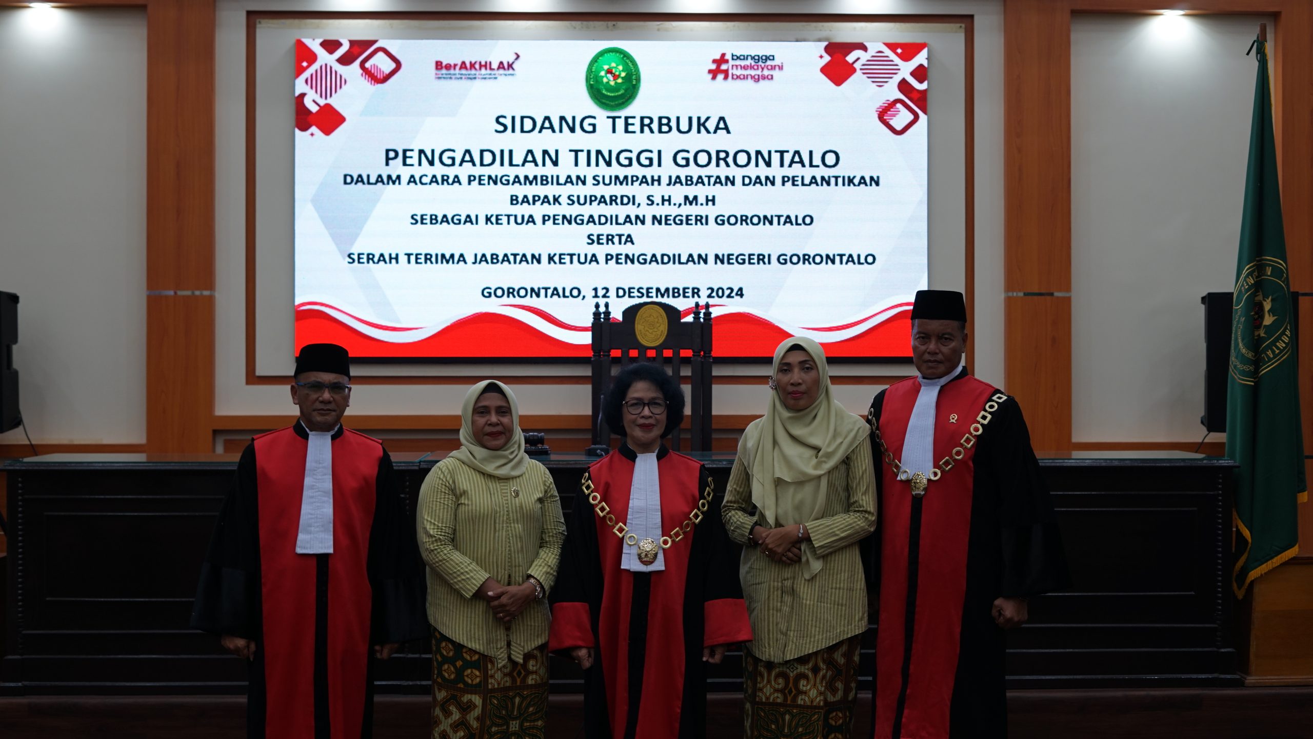 Pengambilan Sumpah Jabatan dan Pelantikan Ketua Pengadilan Negeri Gorontalo